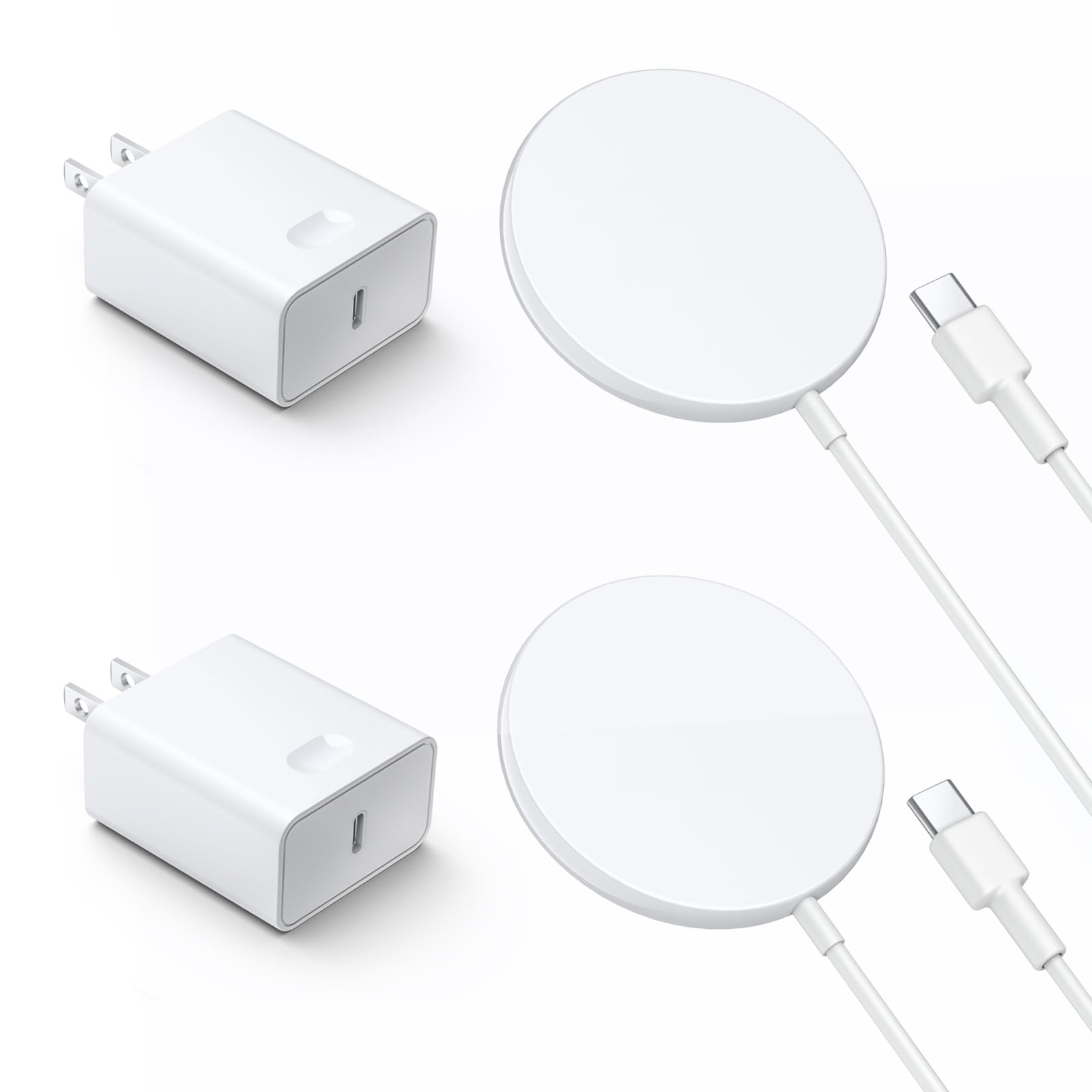 Magnetic Wireless Charger for iPhone 15 14 Wireless Charger with 20W PD USB C Charger, 2 Pack SMOONFACE Compatible with Magsafe Charger for iPhone 15/15Pro/15promax/ 14/14pro/14plus/14promax/AirPods3