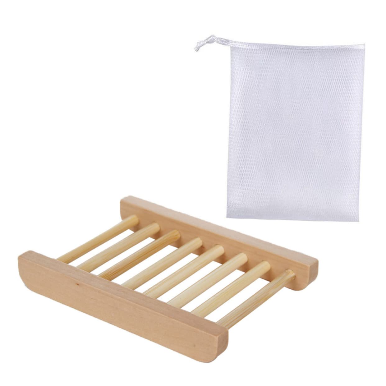 Zerodeko 1 Set Soap Organizer Soap Draining Holder Soap Ravk Bathroom Accessories Bathroom Wooden Soap Holder Bathroom Wooden Soap Case Foaming Net Bamboo Soap Dish Handmade Soap