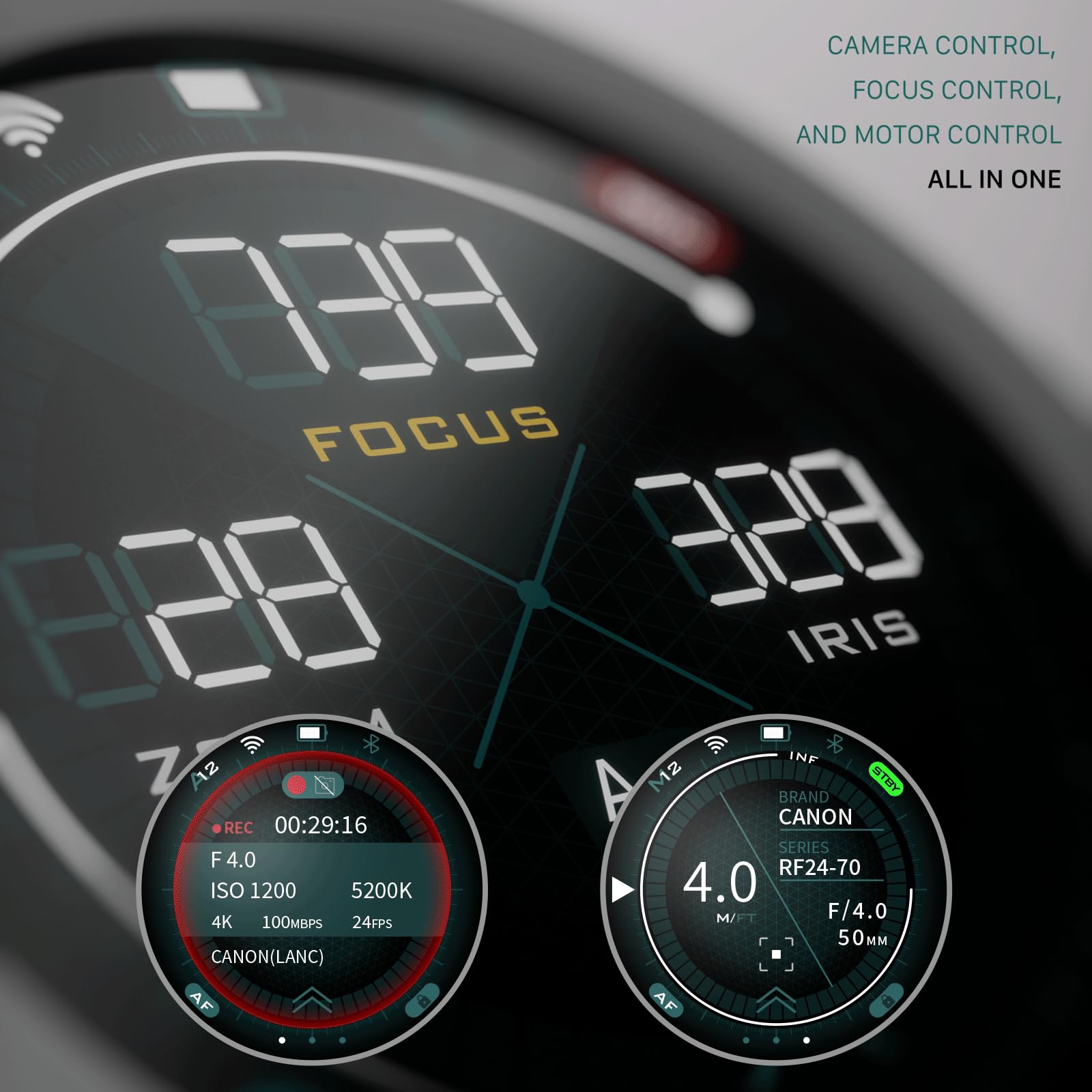 Tilta Nucleus Nano II Wireless Lens Control System | Wireless Zoom, Focus, Aperture Control | Follow Focus | Accurate Pulling | Touch Screen | WLC-T05 (Wireless Lens Control System)