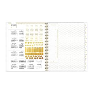 2023-2024 Day Designer Elle Frosted Polypropylene Weekly/Monthly Academic Planning Calendar, 8-1/2" x 11", Blue, July 2023 to June 2024, 142487