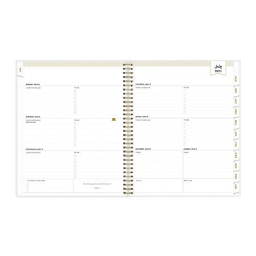 2023-2024 Day Designer Elle Frosted Polypropylene Weekly/Monthly Academic Planning Calendar, 8-1/2" x 11", Blue, July 2023 to June 2024, 142487