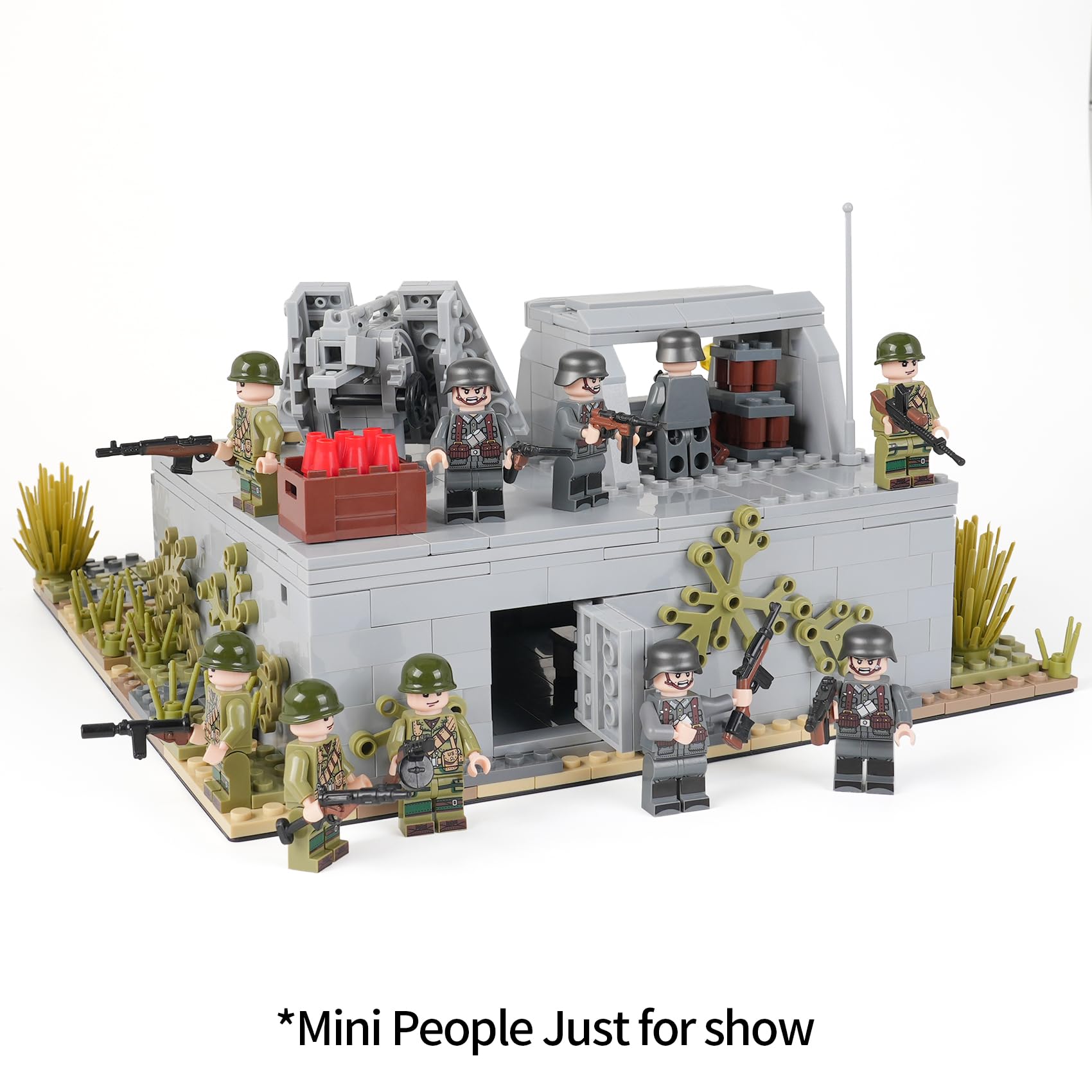 MOOXI WW2 Military Battle Fort Building Block Set(928PCS). Suitable for Secondary Creation.Build Different Combat Buildings.