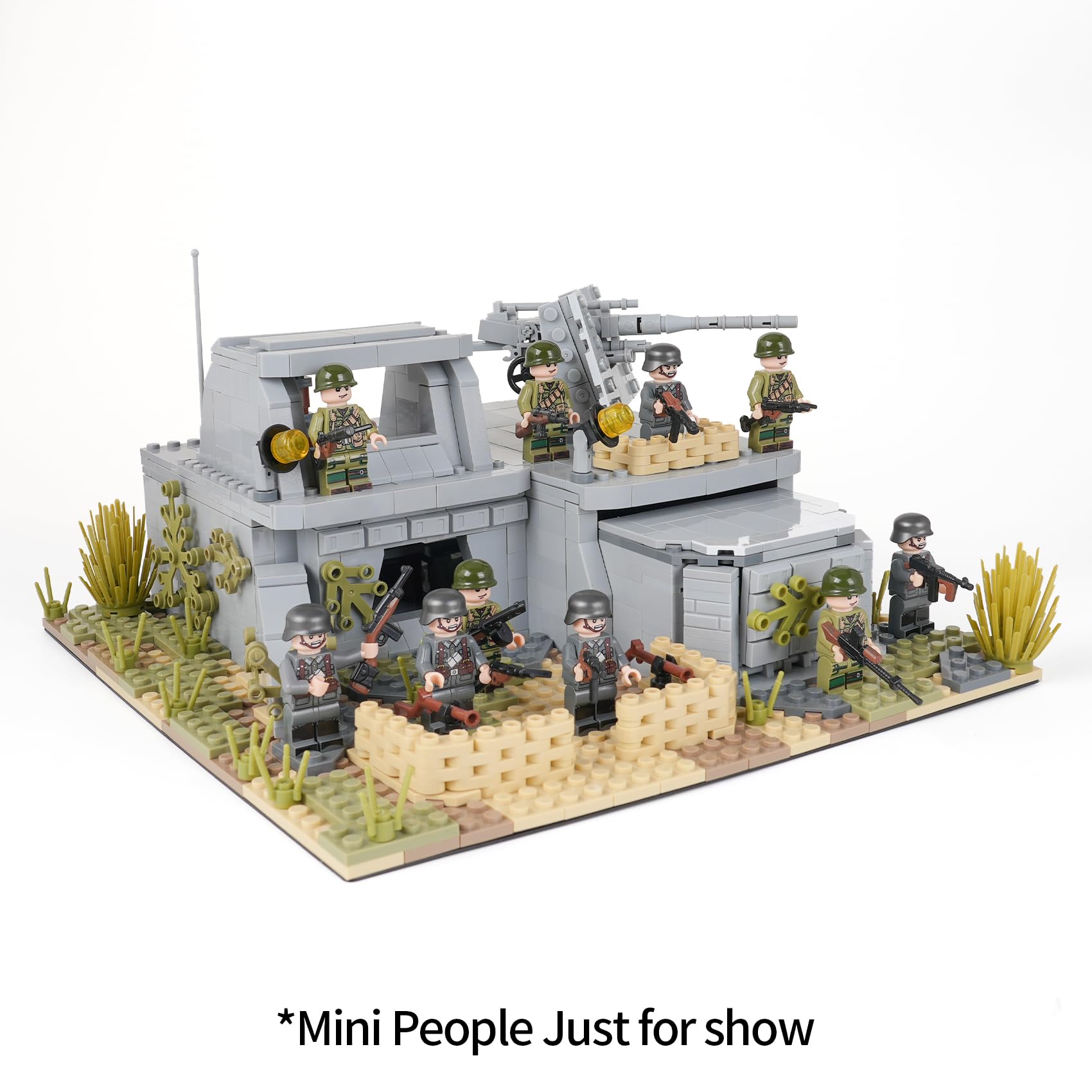 MOOXI WW2 Military Battle Fort Building Block Set(928PCS). Suitable for Secondary Creation.Build Different Combat Buildings.