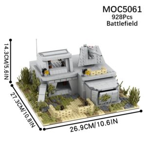 MOOXI WW2 Military Battle Fort Building Block Set(928PCS). Suitable for Secondary Creation.Build Different Combat Buildings.