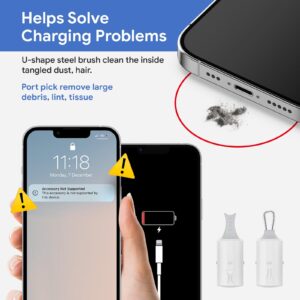 12 in 1 iPhone Cleaning Kit, Airpods Cleaning Kit, iPad/Phone Charging Port Cleaner Repair & Restore Tool,Multi Cleaner Tool Kit for USB C Port/Lightning Cables, Fix Unreliable Charging,White