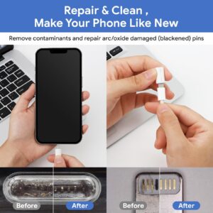 12 in 1 iPhone Cleaning Kit, Airpods Cleaning Kit, iPad/Phone Charging Port Cleaner Repair & Restore Tool,Multi Cleaner Tool Kit for USB C Port/Lightning Cables, Fix Unreliable Charging,White