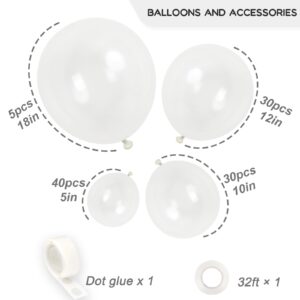 RUBFAC Clear Balloons Different Sizes 105pcs 5/10/12/18 Inch Transparent Balloon Garland Kit for Wedding Baby Shower Birthday Party Supplies Bridal Shower Decorations