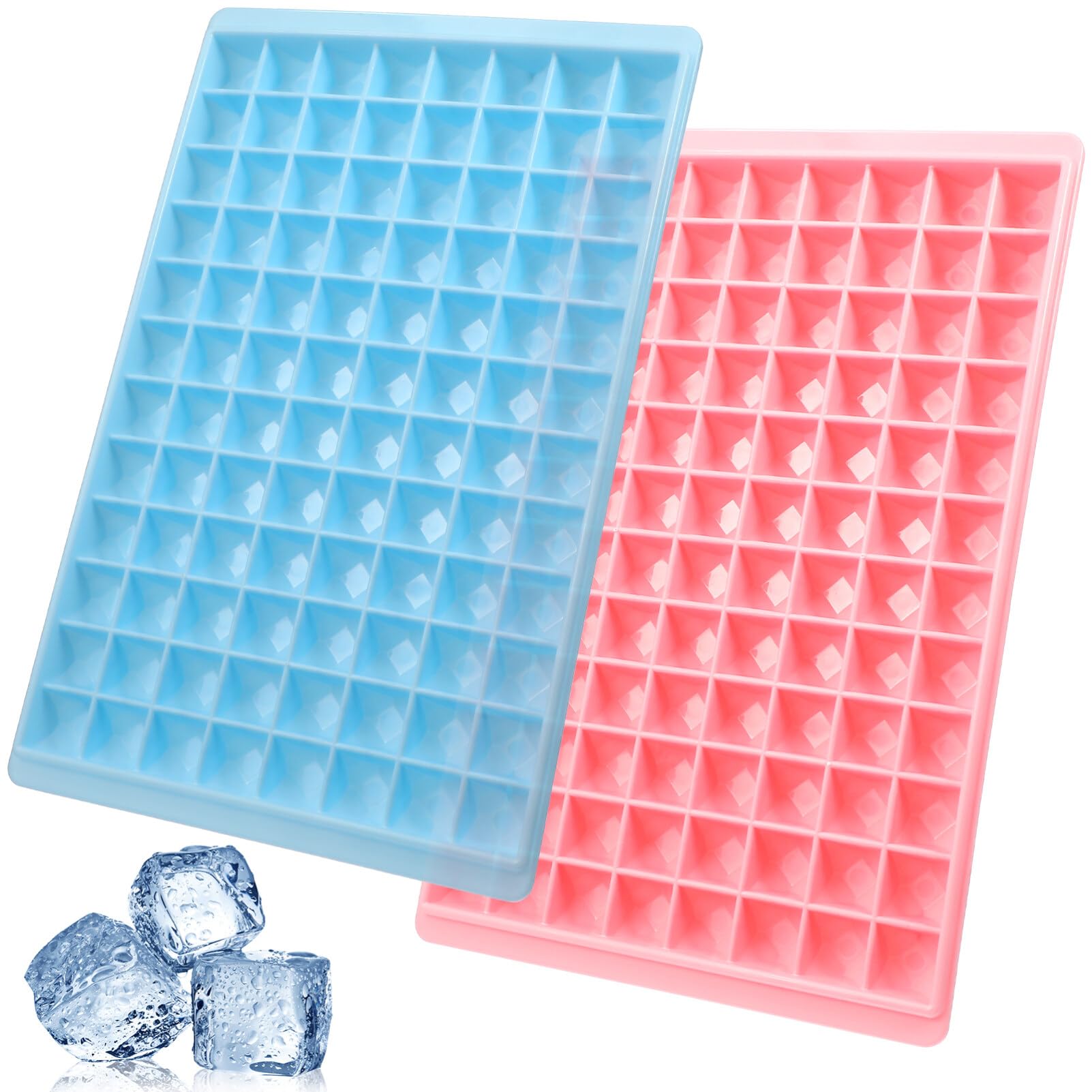 Healvian 2pcs 96 Diamond Ice Cube Tray Ice Making Tray Ice Cube Trays Ice Cubes Maker Ice Cube Mold Ice Mold Ice