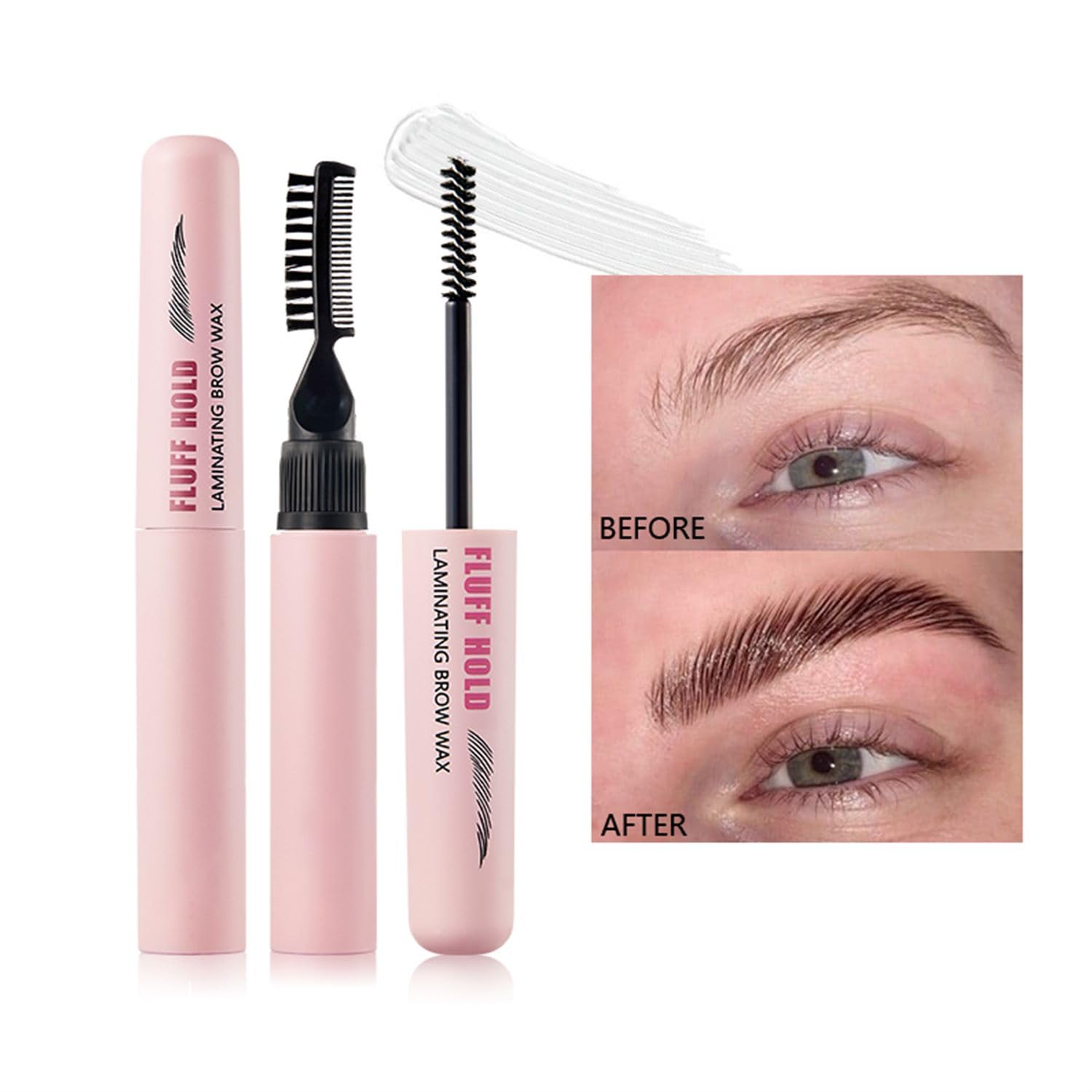 YALINCMOO Eyebrow Gel, Brow Styling Gel, Double-headed Brow Comb Eyebrow, Waterproof and Antiperspirant Eyebrow Gel Eyebrow Shape can be Defined Naturally