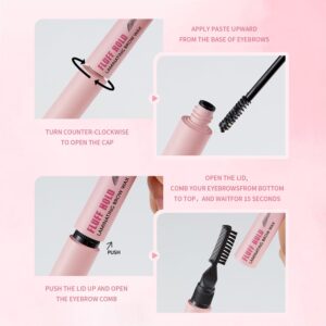 YALINCMOO Eyebrow Gel, Brow Styling Gel, Double-headed Brow Comb Eyebrow, Waterproof and Antiperspirant Eyebrow Gel Eyebrow Shape can be Defined Naturally