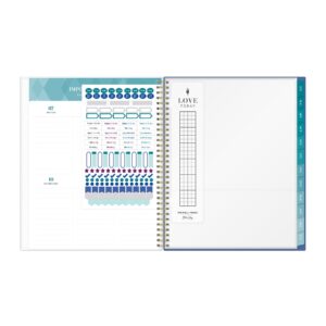 2023-2024 Blue Sky™ Inkwell Press Whirlwind Frosted Polypropylene Horizontal Weekly/Monthly Flex Academic Planning Calendar, 8-1/2" x 11", July 2023 to June 2024, 142398