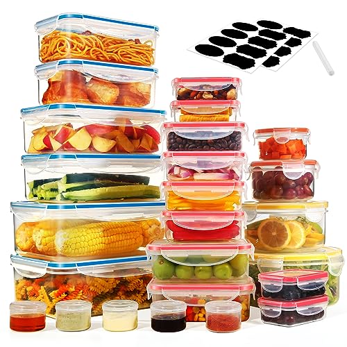 OSTBA APPLIANCE 50 PCS Food Storage Container with Lids, Airtight Plastic Food Containers for Kitchen, and Pantry BPA-Free storage containers-100% Leakproof, Reuasable & Dishwasher