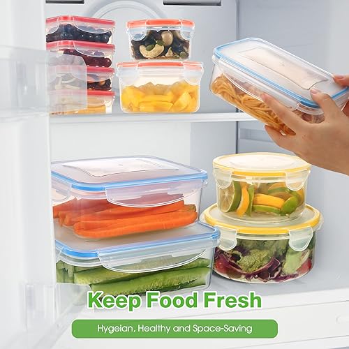 OSTBA APPLIANCE 50 PCS Food Storage Container with Lids, Airtight Plastic Food Containers for Kitchen, and Pantry BPA-Free storage containers-100% Leakproof, Reuasable & Dishwasher