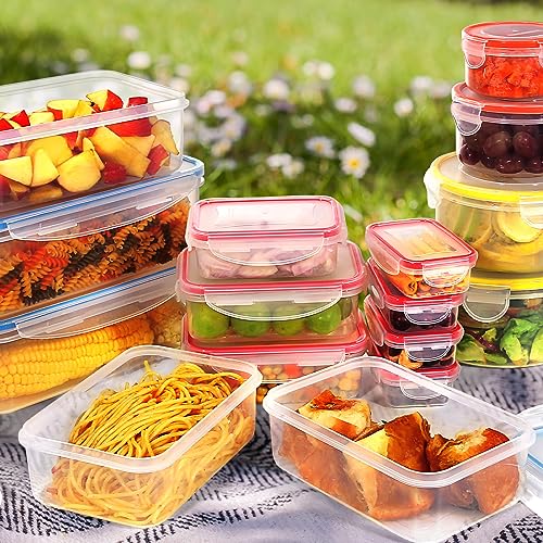 OSTBA APPLIANCE 50 PCS Food Storage Container with Lids, Airtight Plastic Food Containers for Kitchen, and Pantry BPA-Free storage containers-100% Leakproof, Reuasable & Dishwasher