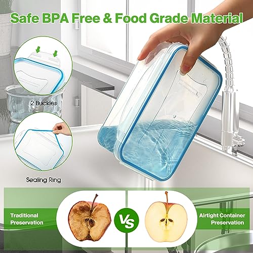 OSTBA APPLIANCE 50 PCS Food Storage Container with Lids, Airtight Plastic Food Containers for Kitchen, and Pantry BPA-Free storage containers-100% Leakproof, Reuasable & Dishwasher