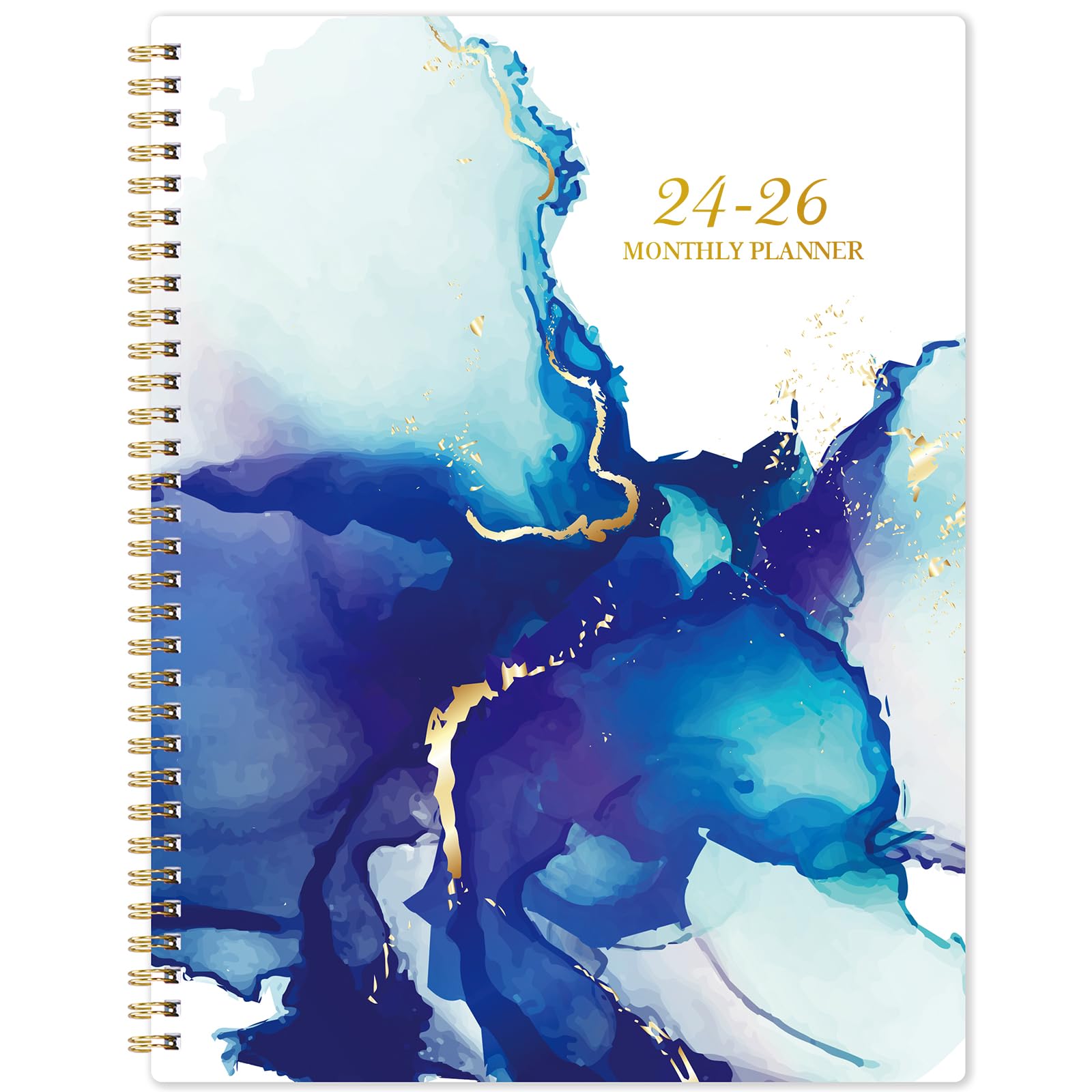 2024-2026 Monthly Planner/Calendar - Jul. 2024 - Jun. 2026, 9" × 11", Two-Year Monthly Planner 2024-2026 with Flexible Cover + Pockets - Waterink