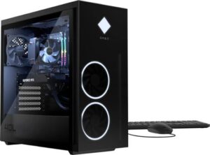 hp omen 30l gt13 gaming desktop computer - amd ryzen 7 5700g 8-core up to 4.60 ghz cpu, 64gb ram, 2tb nvme ssd, amd radeon rx 6700xt 12gb gddr6 gpu, custom case lighting, windows 11 home, jet black