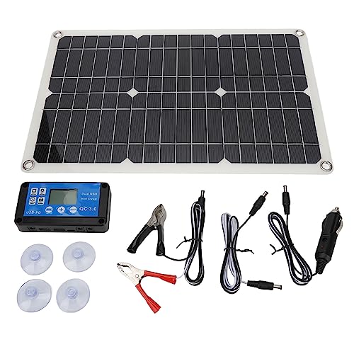 Monocrystalline Portable Solar Charger 100 Watt Solar Panel Charger, 100W 18V Solar Panel Kits,Charge Controller Solar Trickle Charger for Outdoor RV Boat Trailer Marine