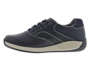 drew tour womens lace up comfort shoe, navy leather,8 wide (d)