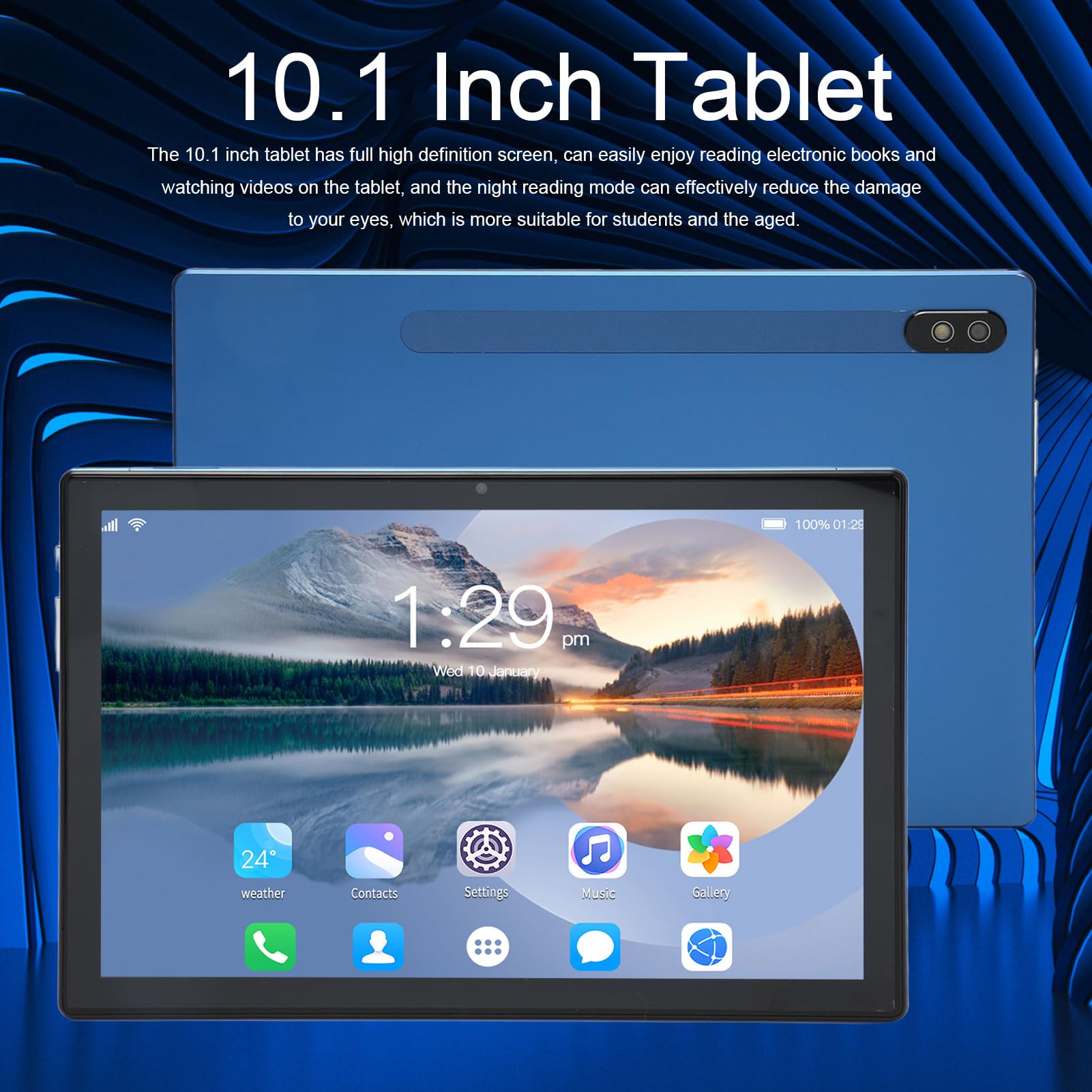 Tablet 2 in 1,10.1 inch Android 12 Tablet, 8GB RAM 256GB ROM, Front 8MP, Rear 16MP Camera, 5G WiFi Tablet with Keyboard, 7000mAh Battery, Dual Speakers (US Plug)