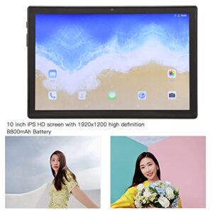 HD Tablet 10 Inch 1920 X 1200 IPS Screen Green Calling Tablet 6G RAM 128G ROM 2.4G 5G WiFi and BT5.0 Connection PC Tablet for 12 100-240V (US Plug)