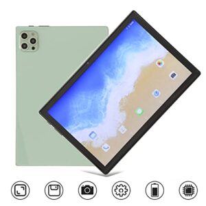 HD Tablet 10 Inch 1920 X 1200 IPS Screen Green Calling Tablet 6G RAM 128G ROM 2.4G 5G WiFi and BT5.0 Connection PC Tablet for 12 100-240V (US Plug)