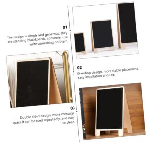 HAPINARY 3pcs Message Board Memo Blackboard Wooden Standing Blackboard Table Numbers Chalkboard Wooden Memo Boards Chalk Sign Art Wedding Sign Mini Cypress Positive and Negative Plank Clamp