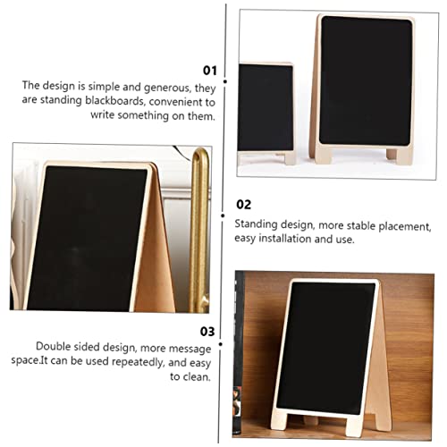 HAPINARY 3pcs Message Board Mini Chalkboard Easel Wooden Writing Boards Chalkboard Sidewalk Sign Small Chalkboard Signs A- Frame Sandwich Chalkboard Sign Food Massage Board Cypress