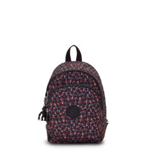 kipling women's new delia compact backpack happy squares print, 7'' x 9.25'' x 5''