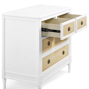 Delta Children Madeline, Dresser w Interlocking, Bianca White/Textured Almond