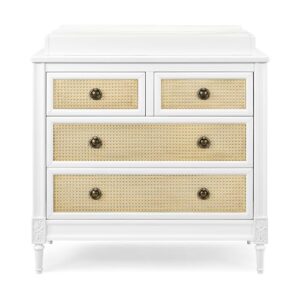 Delta Children Madeline, Dresser w Interlocking, Bianca White/Textured Almond