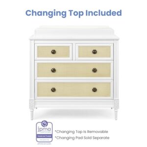 Delta Children Madeline, Dresser w Interlocking, Bianca White/Textured Almond