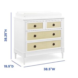 Delta Children Madeline, Dresser w Interlocking, Bianca White/Textured Almond