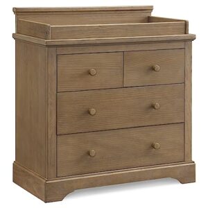 simmons kids paloma 4 drawer dresser with changing top and interlocking drawers - greenguard gold certified, rustic acorn