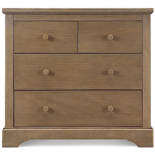 Simmons Kids Paloma 4 Drawer Dresser with Changing Top and Interlocking Drawers - Greenguard Gold Certified, Rustic Acorn