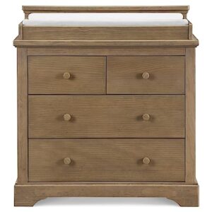 Simmons Kids Paloma 4 Drawer Dresser with Changing Top and Interlocking Drawers - Greenguard Gold Certified, Rustic Acorn