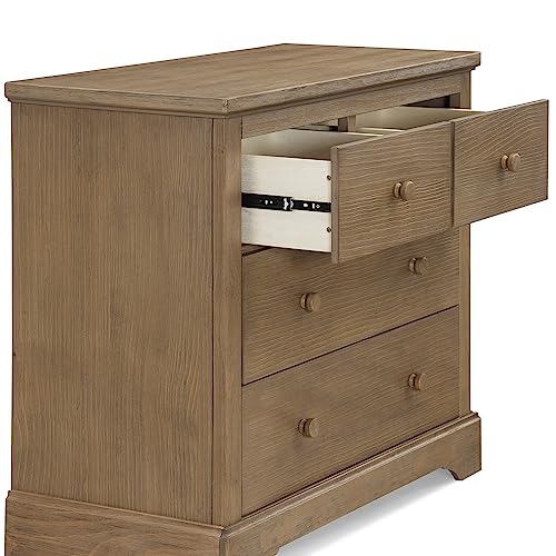 Simmons Kids Paloma 4 Drawer Dresser with Changing Top and Interlocking Drawers - Greenguard Gold Certified, Rustic Acorn