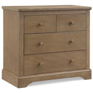 Simmons Kids Paloma 4 Drawer Dresser with Changing Top and Interlocking Drawers - Greenguard Gold Certified, Rustic Acorn