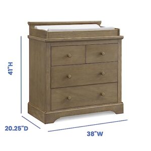 Simmons Kids Paloma 4 Drawer Dresser with Changing Top and Interlocking Drawers - Greenguard Gold Certified, Rustic Acorn