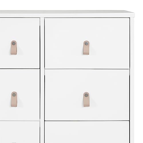 GAP babyGap Legacy 6 Drawer Dresser with Leather Pulls and Interlocking Drawers - Greenguard Gold Certified, Bianca White/Natural