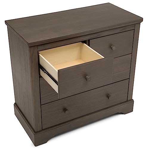 Simmons Kids Paloma 4 Drawer Dresser with Changing Top and Interlocking Drawers - Greenguard Gold Certified, Rustic Grey