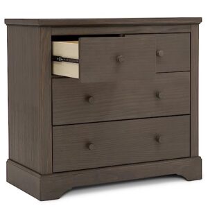 Simmons Kids Paloma 4 Drawer Dresser with Changing Top and Interlocking Drawers - Greenguard Gold Certified, Rustic Grey