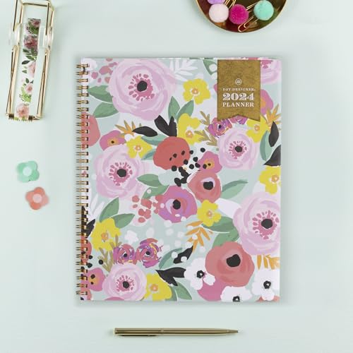 Blue Sky Day Designer 2024 Weekly and Monthly Planner, 8.5" x 11", Frosted Cover, Wirebound, Secret Garden Mint (140101-24)