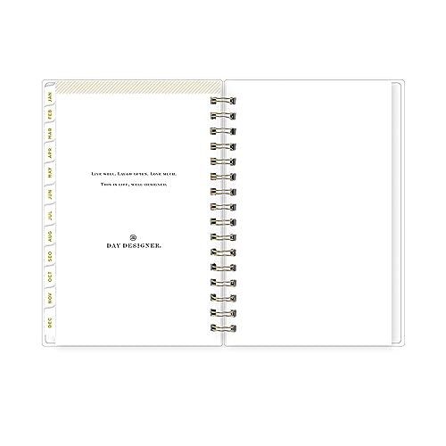 Day Designer for Blue Sky 2024 Daily and Monthly Planner, 5" x 8", Frosted Cover, Wirebound, Navy Stripe (103623-24)