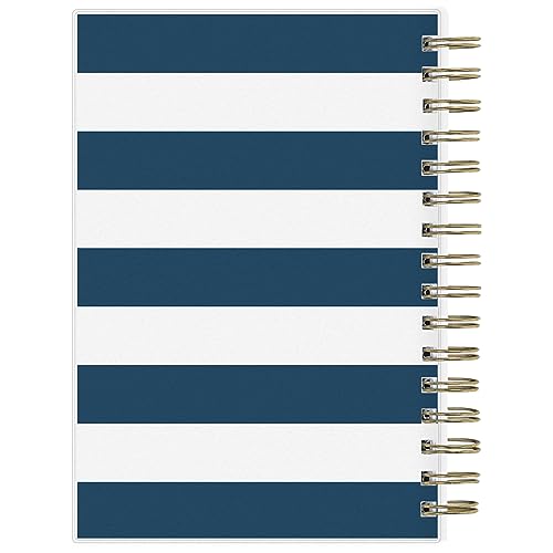 Day Designer for Blue Sky 2024 Daily and Monthly Planner, 5" x 8", Frosted Cover, Wirebound, Navy Stripe (103623-24)