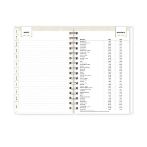 Day Designer for Blue Sky 2024 Daily and Monthly Planner, 5" x 8", Frosted Cover, Wirebound, Navy Stripe (103623-24)