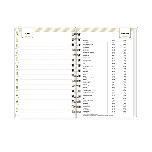 Day Designer for Blue Sky 2024 Daily and Monthly Planner, 5" x 8", Frosted Cover, Wirebound, Navy Stripe (103623-24)