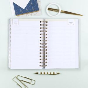 Day Designer for Blue Sky 2024 Daily and Monthly Planner, 5" x 8", Frosted Cover, Wirebound, Navy Stripe (103623-24)