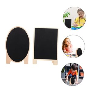 ibasenice 2 Pcs Small Blackboard Message Board Signs Home Sign Wood Miniature Blackboard Mini Message Blackboard Kid Easel Wood Toy Note Writing Board Child Display Board Wooden Double Sided