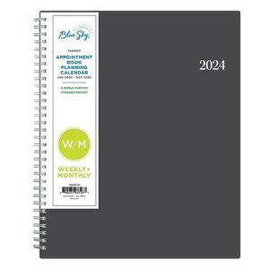 Blue Sky 2024 Weekly and Monthly Appointment Book and Planner, 8.5" x 11", Flexible Cover, Wirebound, Passages (100009-24)